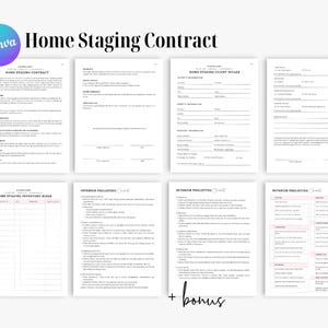Home Staging Client Intake Form, Contract Printable Form, Business ...