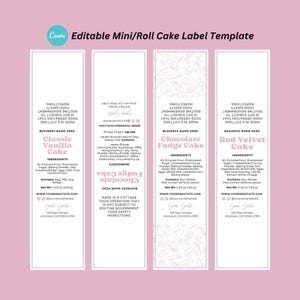 Mini Cake Label Printable, Tin Label Prints, Editable Canva Template ...