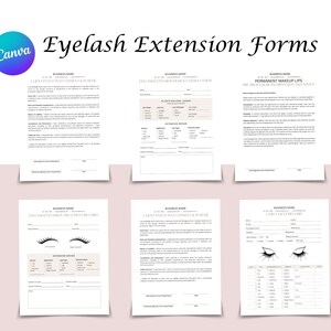 Lash Technician Business Forms, Editable Lash Forms, Consent Forms ...