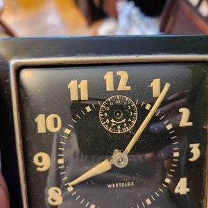 Antique Westclock Spur Model, Mid Century Clock, Chrome Accents, Alarm ...