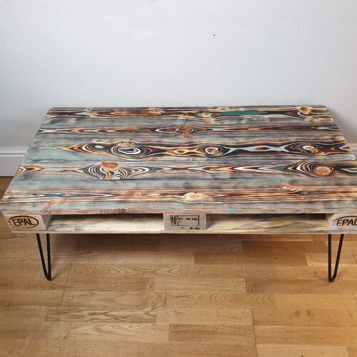 Reclaimed Retro Pallet Coffee Table 'evil Eye' in - Etsy