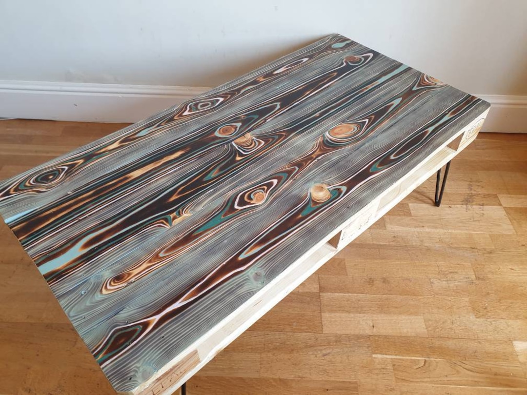 Reclaimed Retro Pallet Coffee Table 'evil Eye' in Urban Farmhouse Style ...