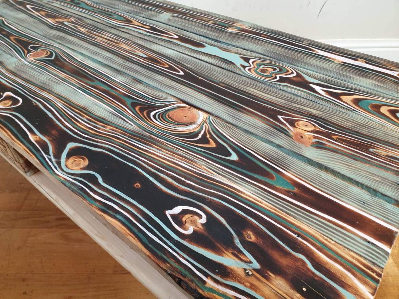 Reclaimed Retro Pallet Coffee Table 'evil Eye' in Urban Farmhouse Style ...