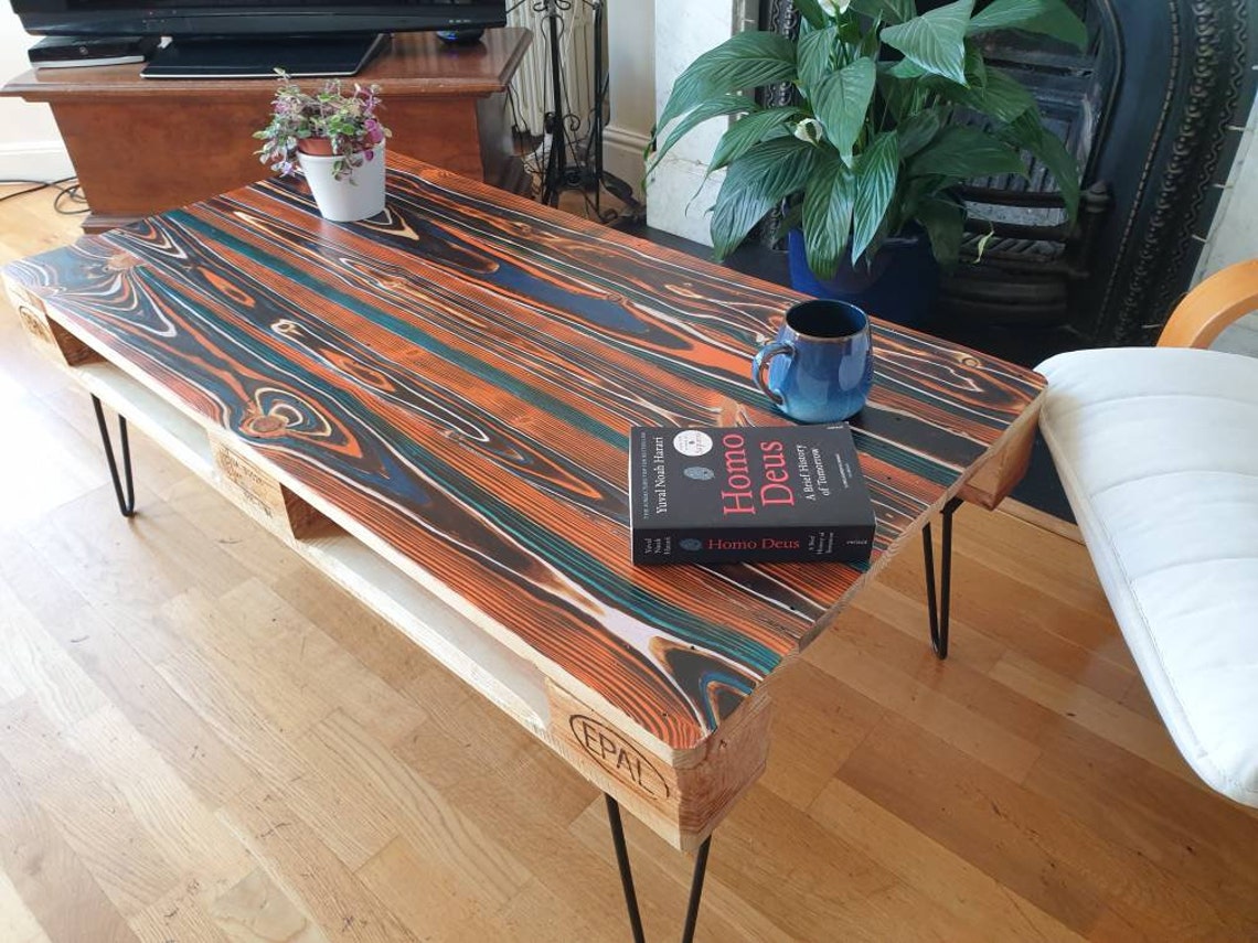 Rustic Pallet Coffee Table Made With Reclaimed Wood Upcycled | Etsy