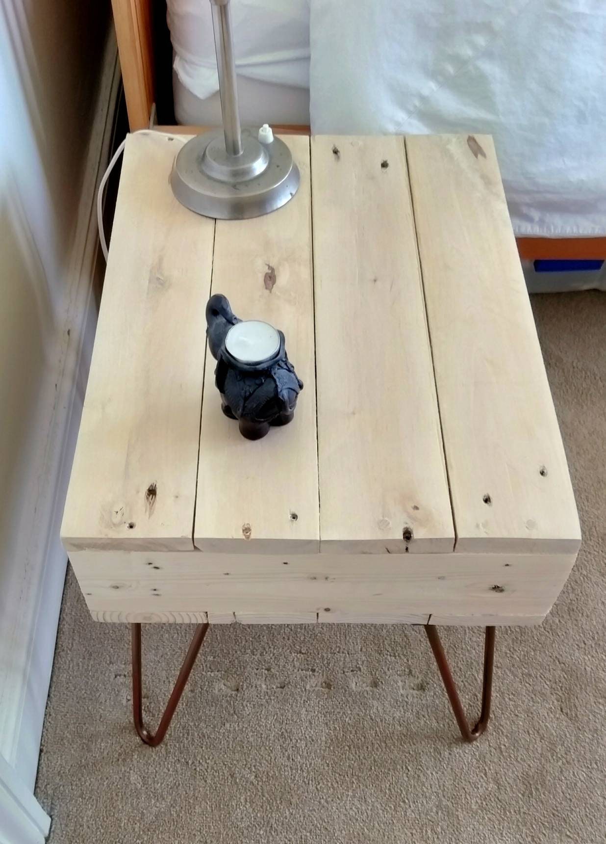 Reclaimed Wood Side Table in Rustic Farmhouse Style Made With - Etsy UK