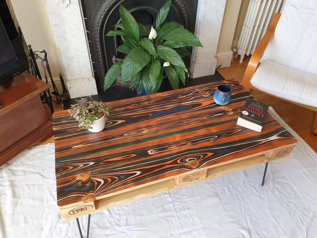 Rustic Pallet Coffee Table Made With Reclaimed Wood Upcycled | Etsy