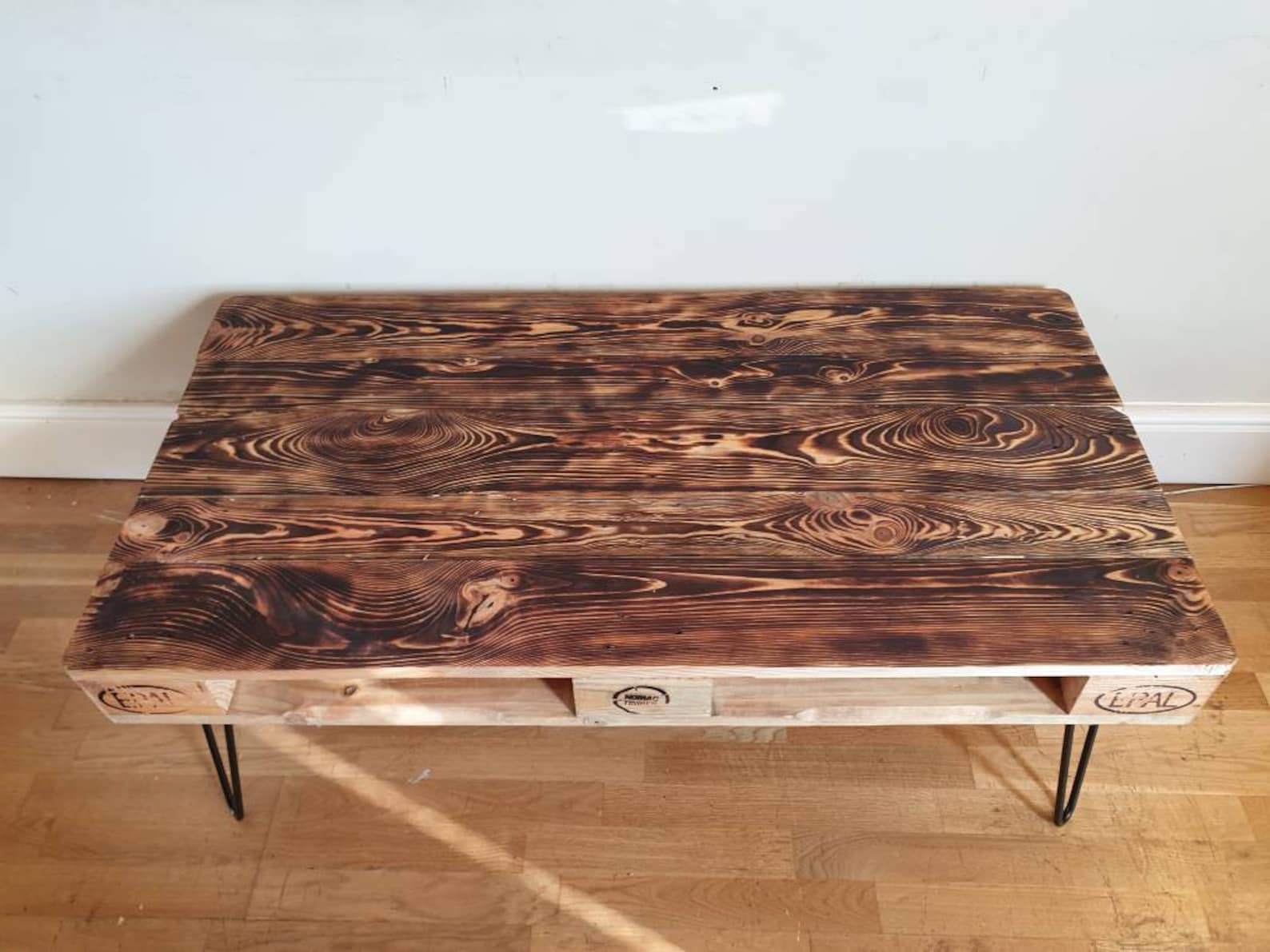 Upcycled Pallet Coffee Table With Industrial Hairpin Legs - Etsy