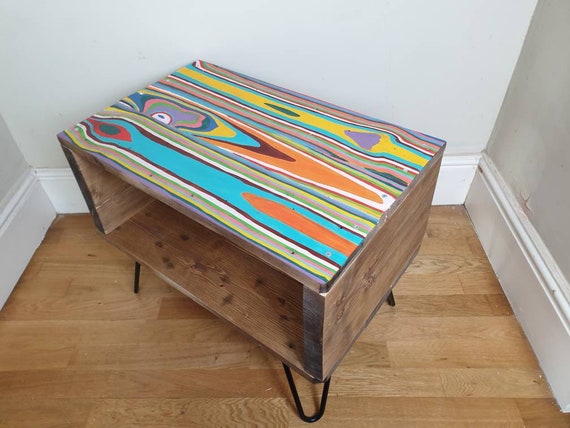 Colourful Coffee or Side Table With Deep Shelf - Etsy