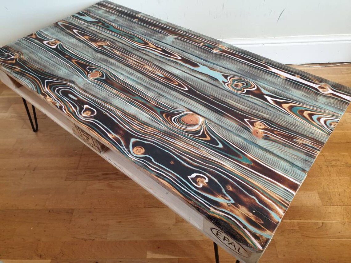 Reclaimed Retro Pallet Coffee Table 'evil Eye' in Urban Farmhouse Style ...