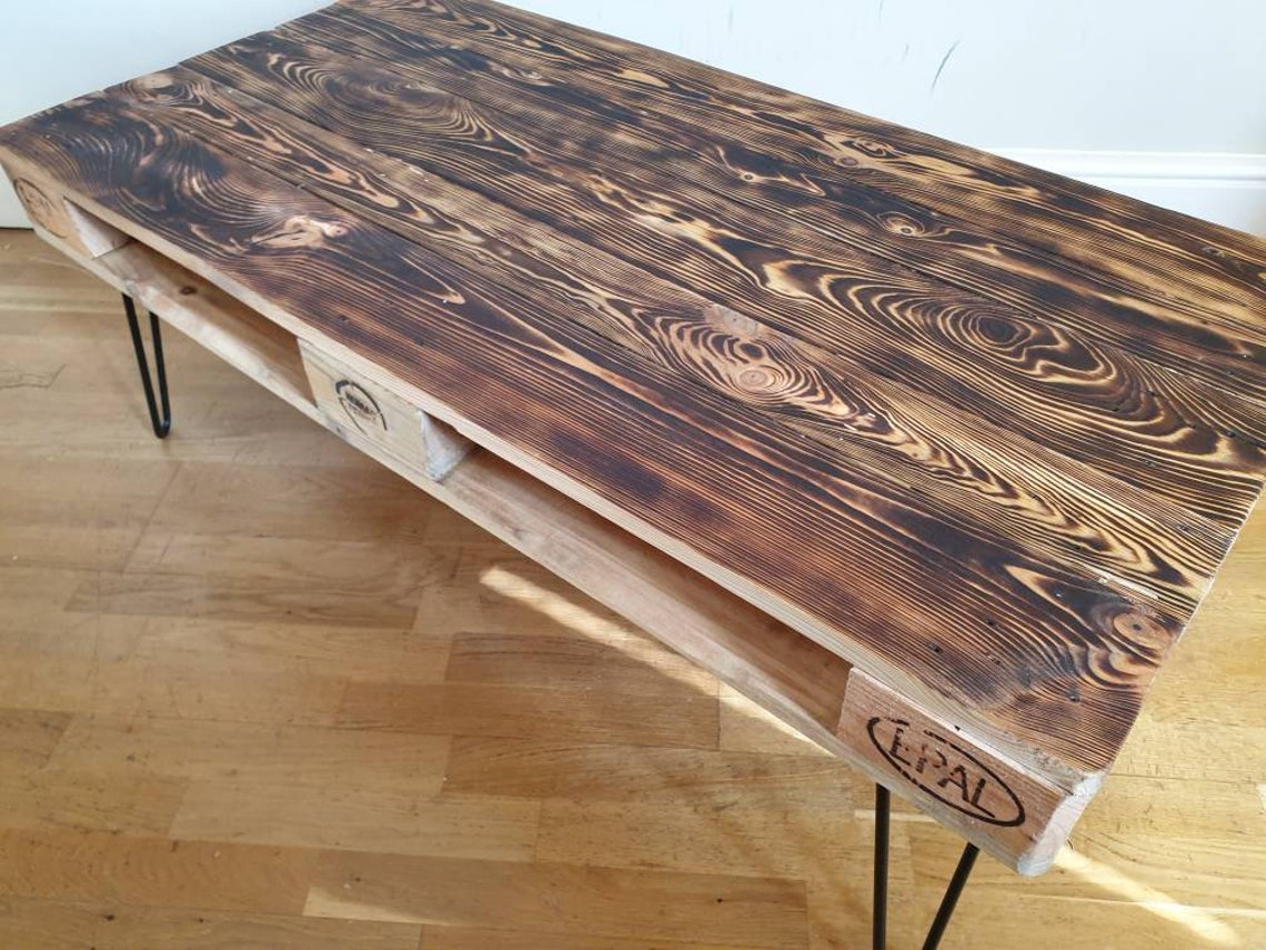 Upcycled Pallet Coffee Table With Industrial Hairpin Legs - Etsy
