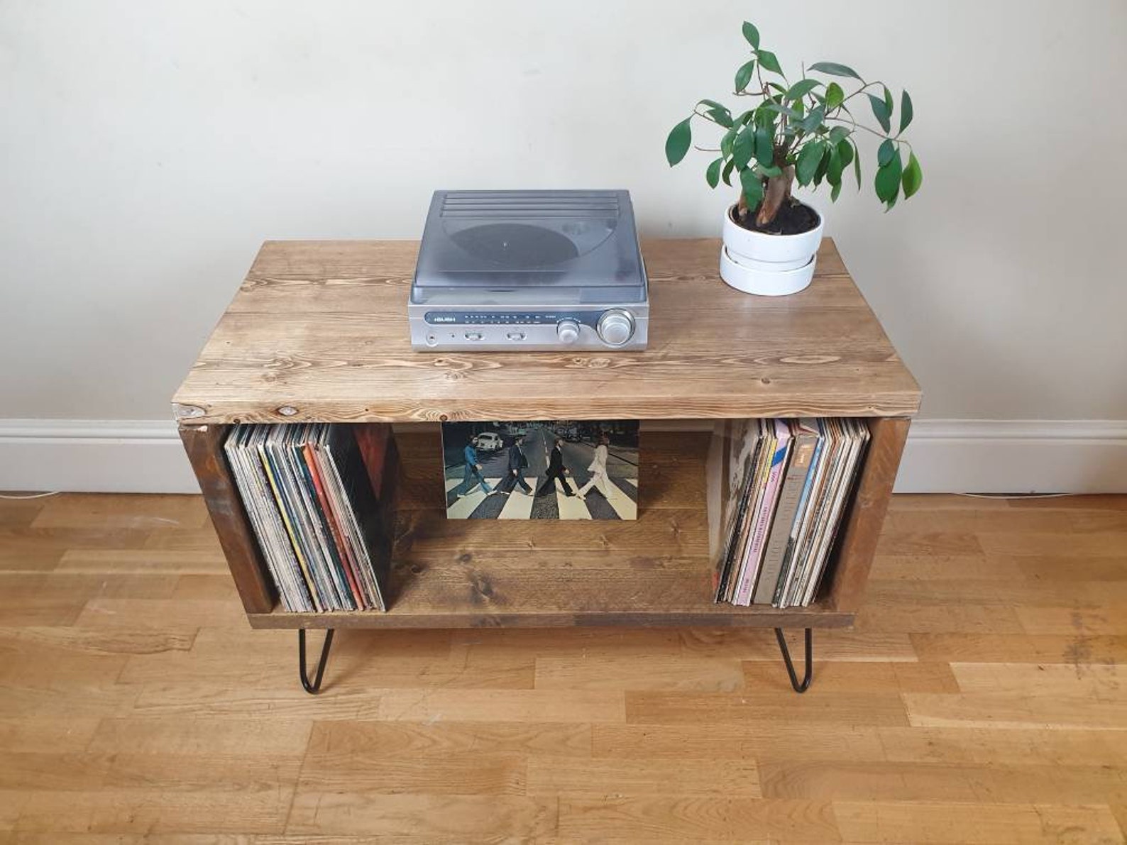 Handmade Record Player Stand / Vinyl Storage Unit / Media Unit / Hifi ...