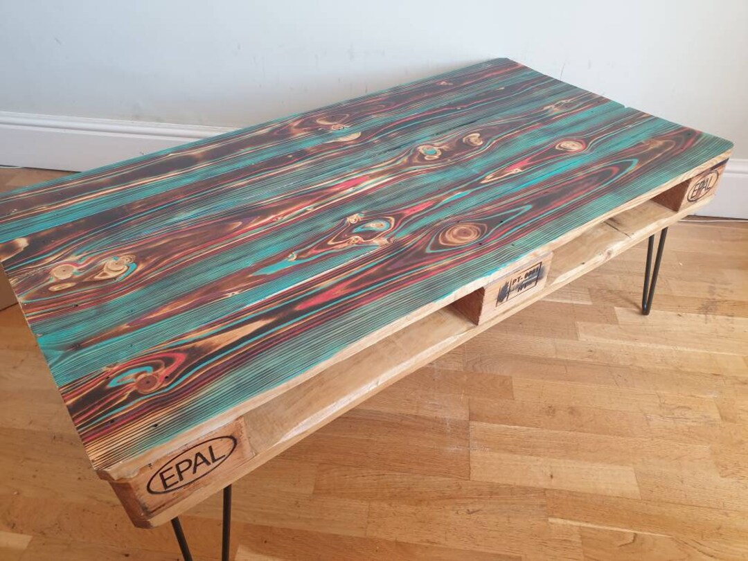 Rustic Pallet Coffee Table Made With Reclaimed Wood - Upcycled Pallet ...