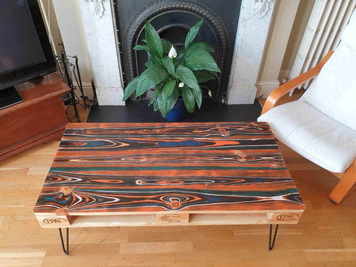 Rustic Pallet Coffee Table Made With Reclaimed Wood Upcycled | Etsy