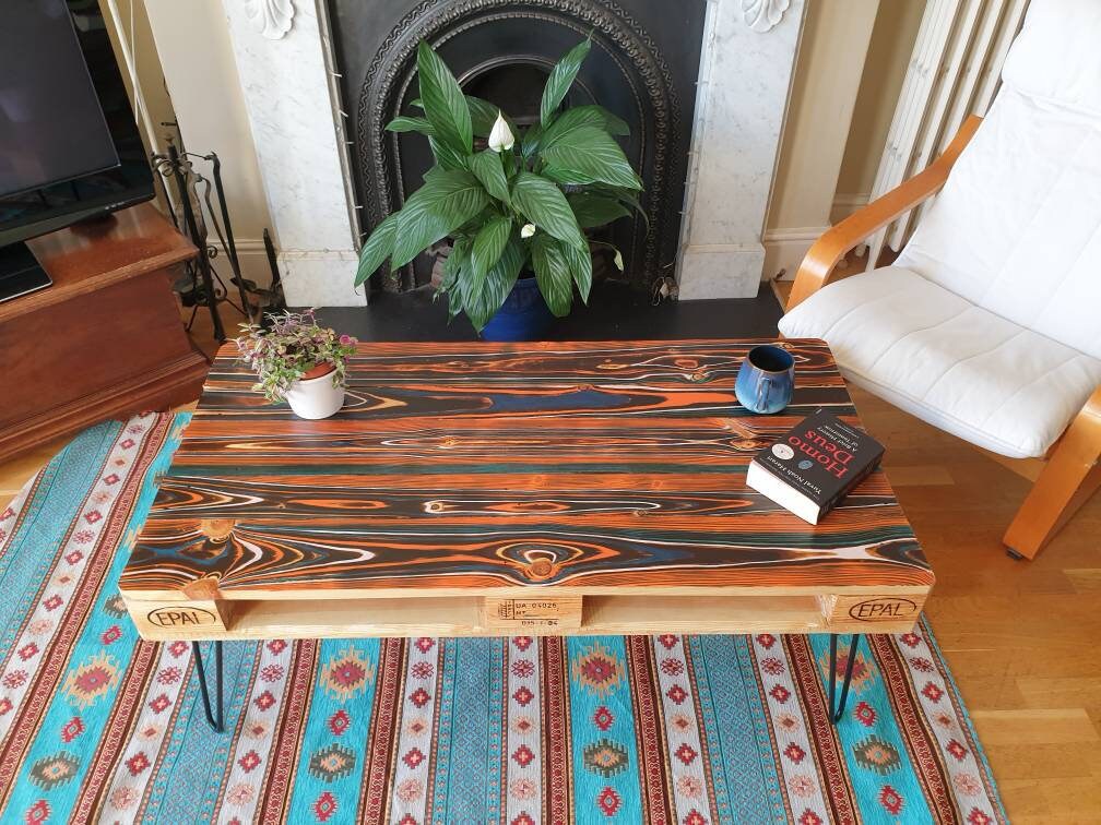 Rustic Pallet Coffee Table Made With Reclaimed Wood Upcycled | Etsy