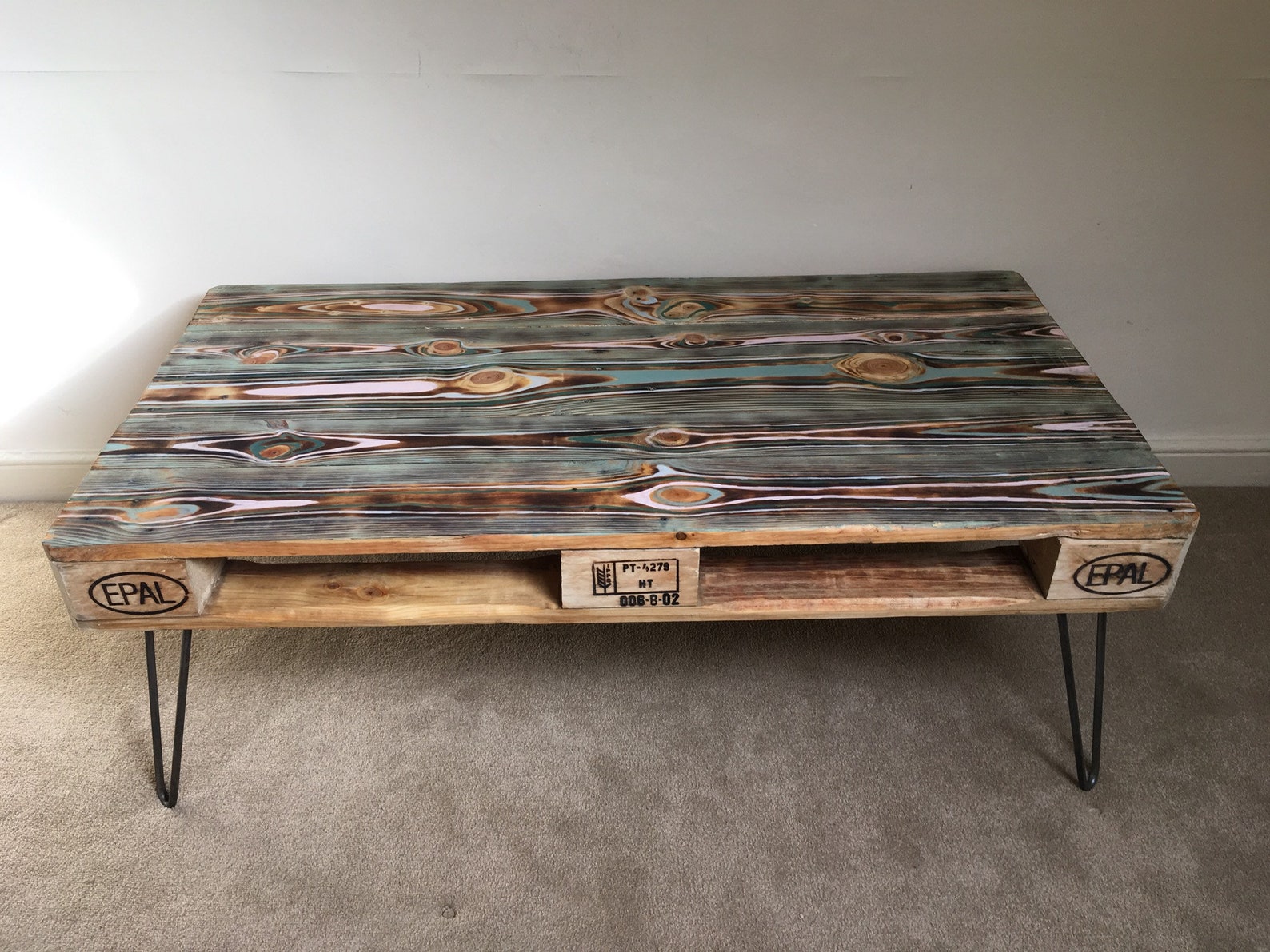 Reclaimed Retro Pallet Coffee Table 'evil Eye' in - Etsy