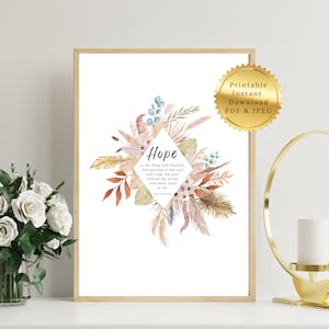 Emily Dickinson Quote Poster, Hope is the Thing With Feathers ...