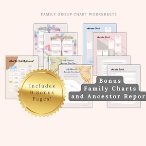 Family Tree Charts Worksheets, Beginner Basic Genealogy History ...
