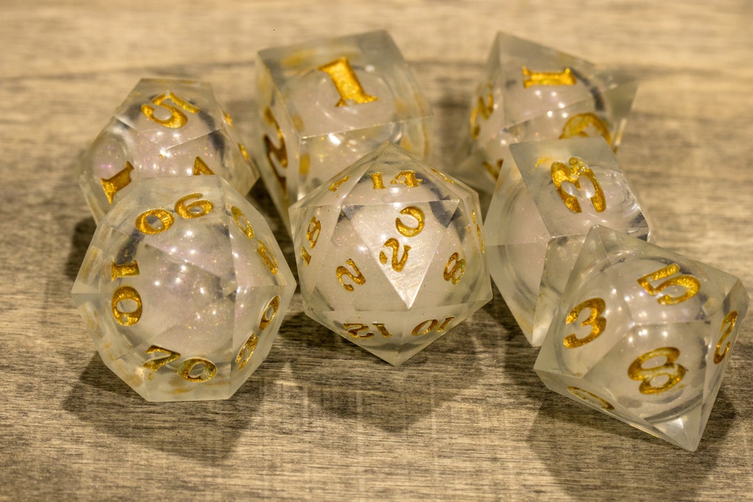 Crystal Clear Liquid Core Polyhedral Dice Set - Etsy