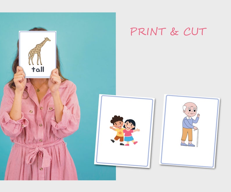 Flash Cards Opposites, Printable Activity, Pairing Cards & Words, Home ...