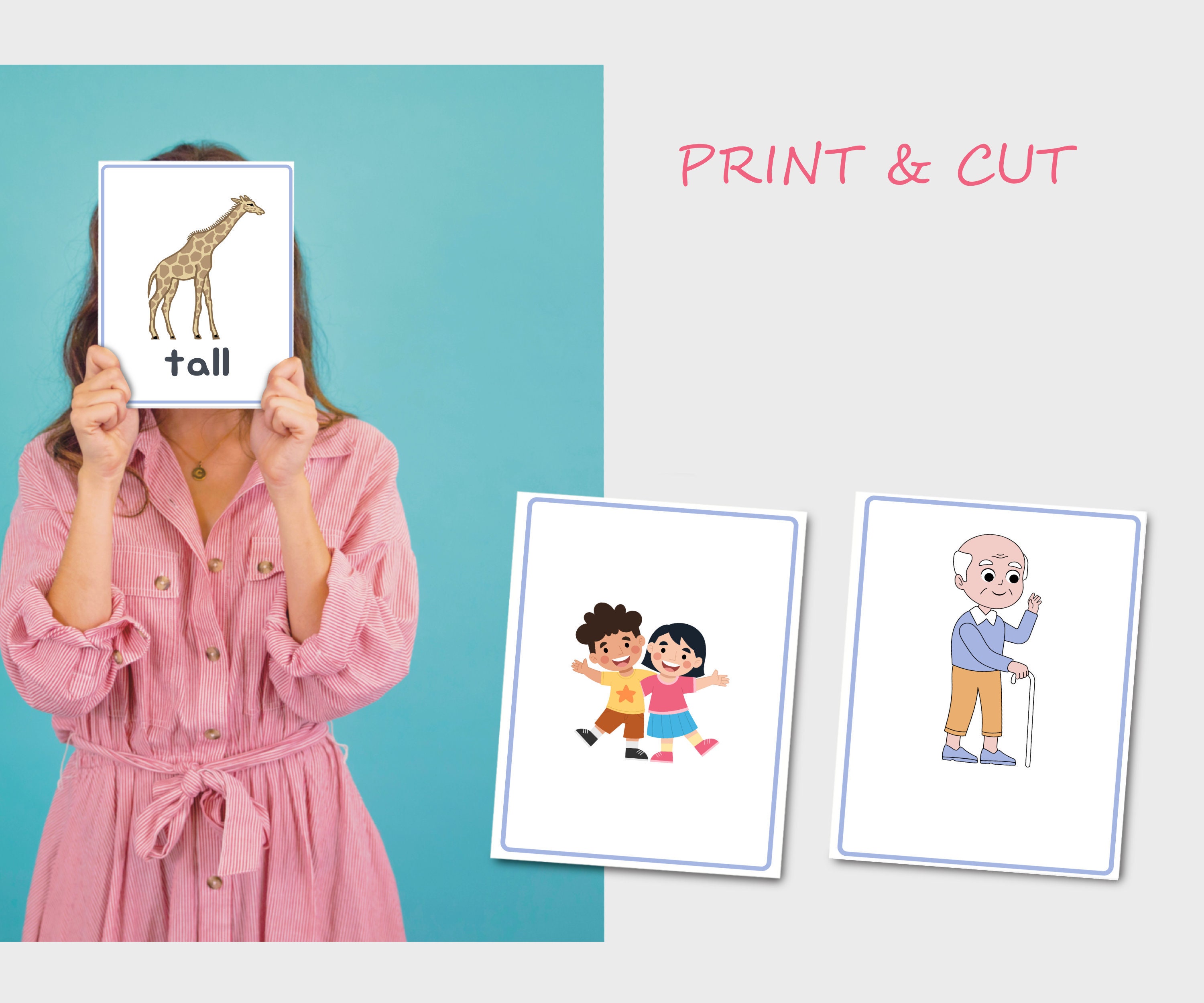 Flash Cards Opposites, Printable Activity, Pairing Cards & Words, Home ...