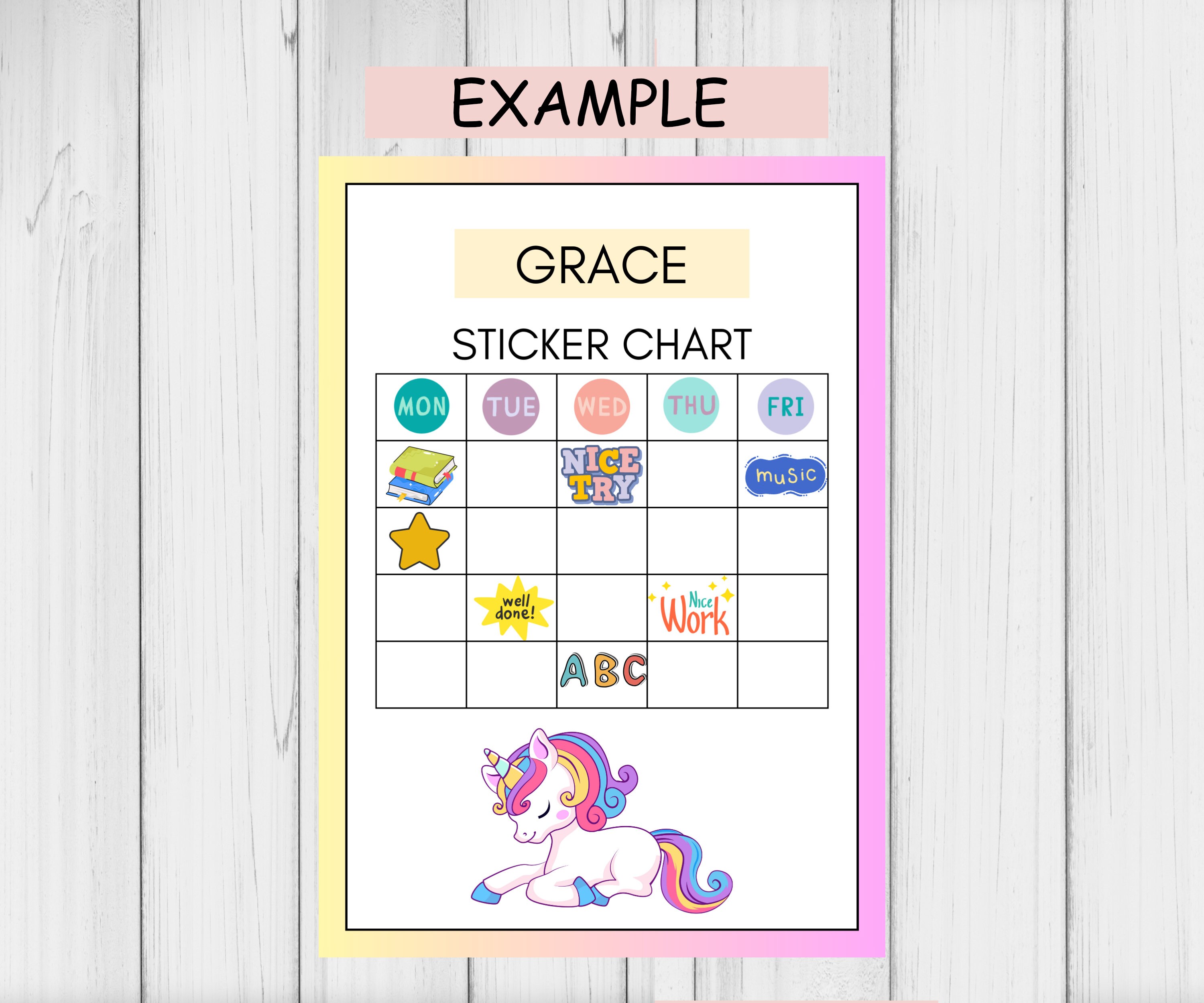 4 Reward Charts, Sticker Chart, 40 Stickers, A4 Printable, Digital ...
