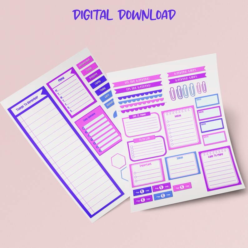 PNG, Digital Planner Stickers, Printable Stickers, Digital Download ...