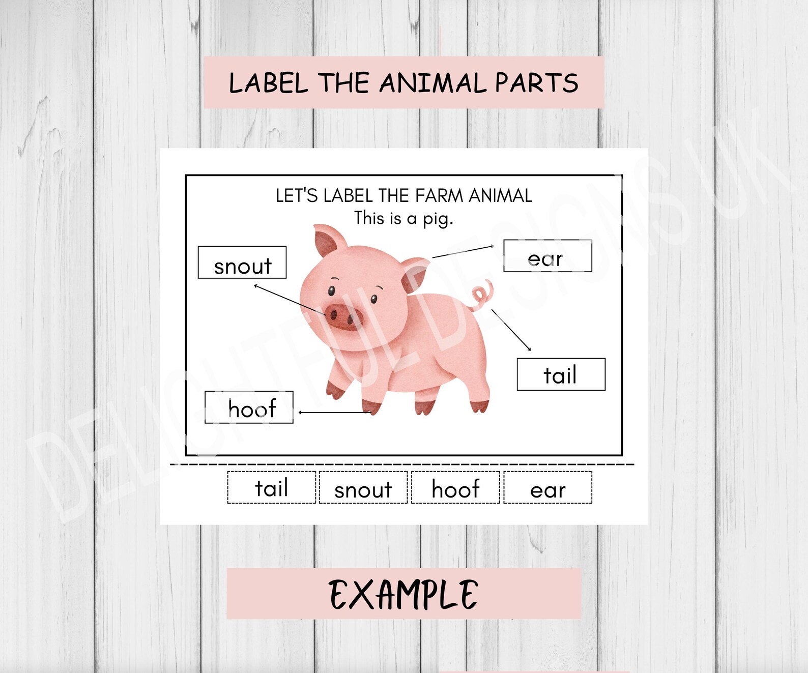 Farm Animals, Label the Farm Animals, Digital Printable, Learning ...