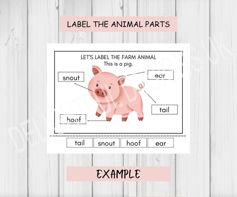 Farm Animals, Label the Farm Animals, Digital Printable, Learning ...