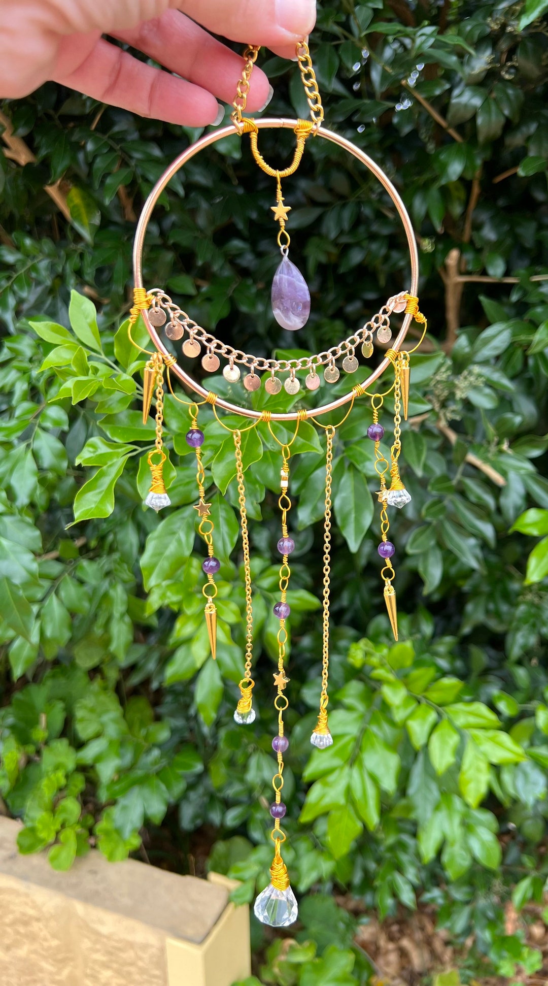 Amethyst Dream Catcher, Crystal Amethyst Sun Light Catcher, Amethyst ...