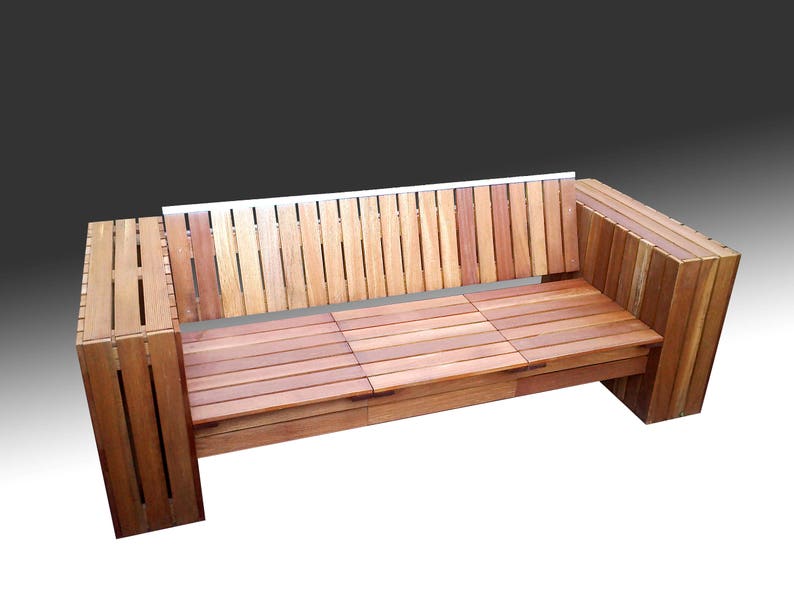 Design buiten bank van hardhout 2m lang excl. vervoer - Etsy Nederland