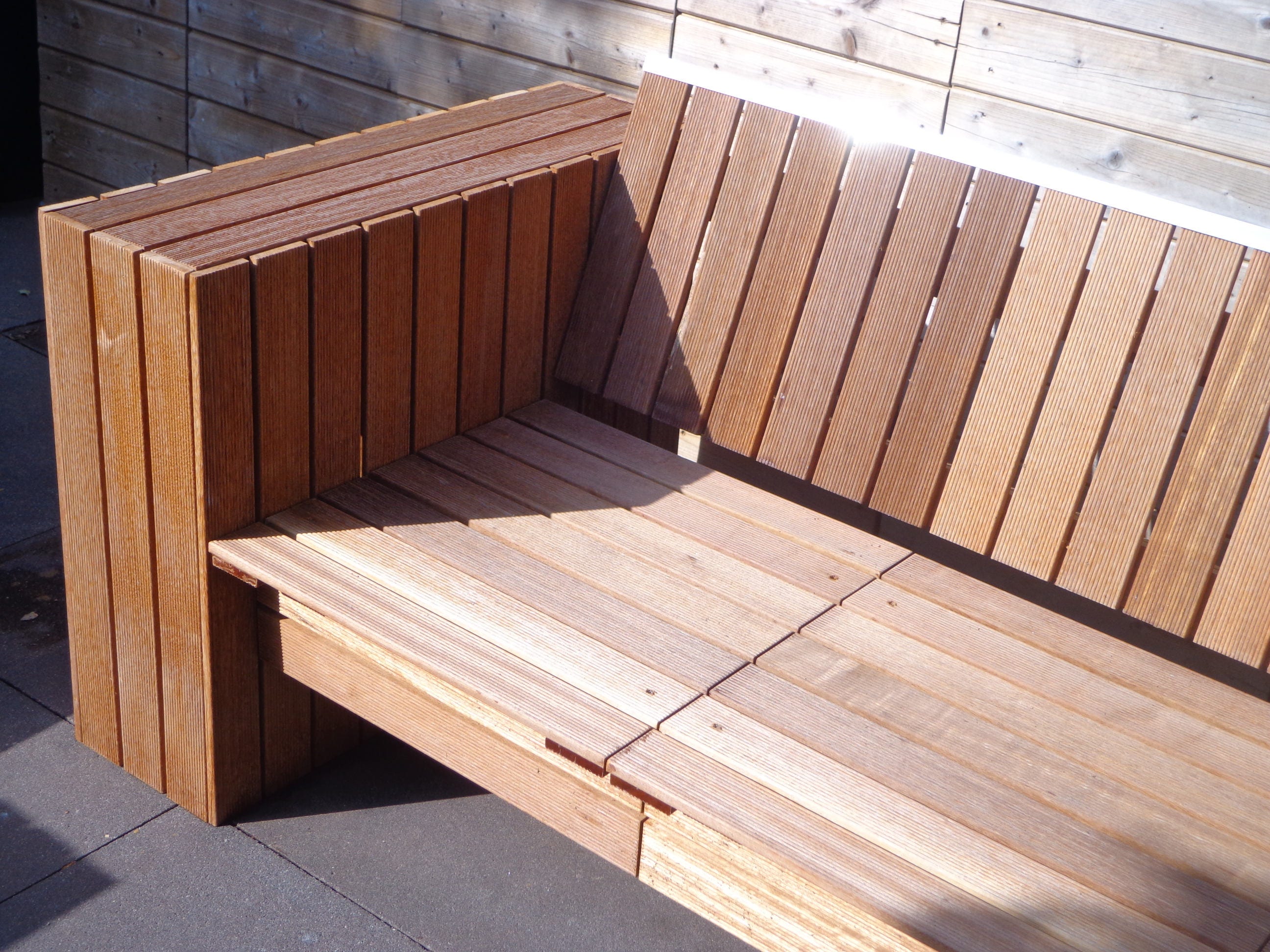 Design buiten bank van hardhout 2m lang excl. vervoer - Etsy Nederland