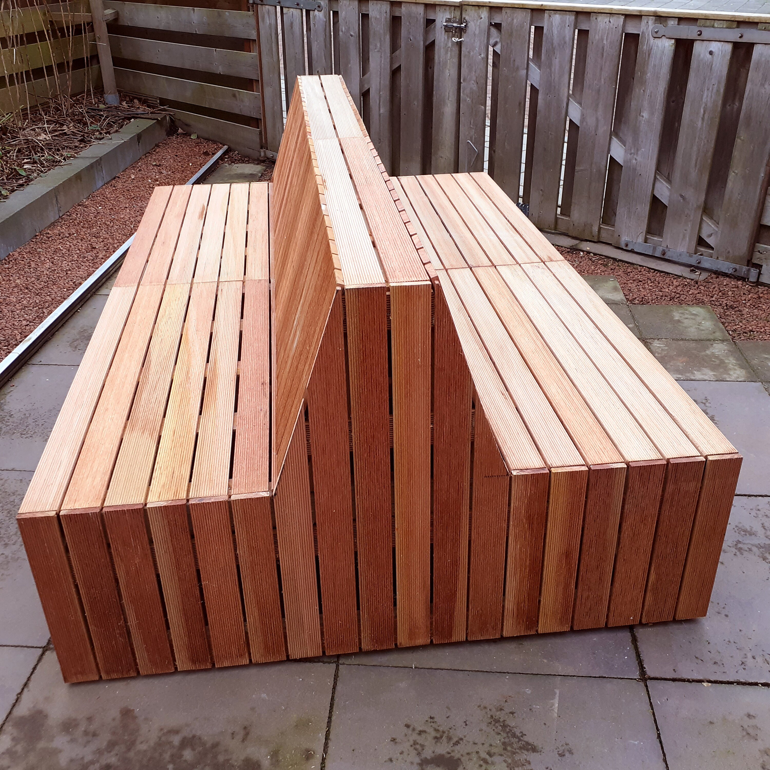 Design dubbelzijdige buiten bank van hardhout 2m lang | Etsy