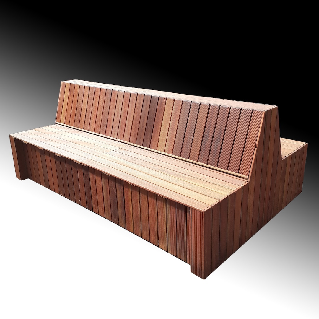 Design dubbelzijdige buiten bank van hardhout 2m lang, excl. vervoer ...