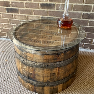 Repurposed Kentucky Bourbon Barrel Coffee Table FREE SHIPPING Man Cave ...