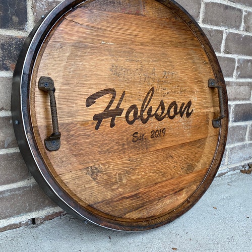 Bourbon Barrel Tray - Etsy