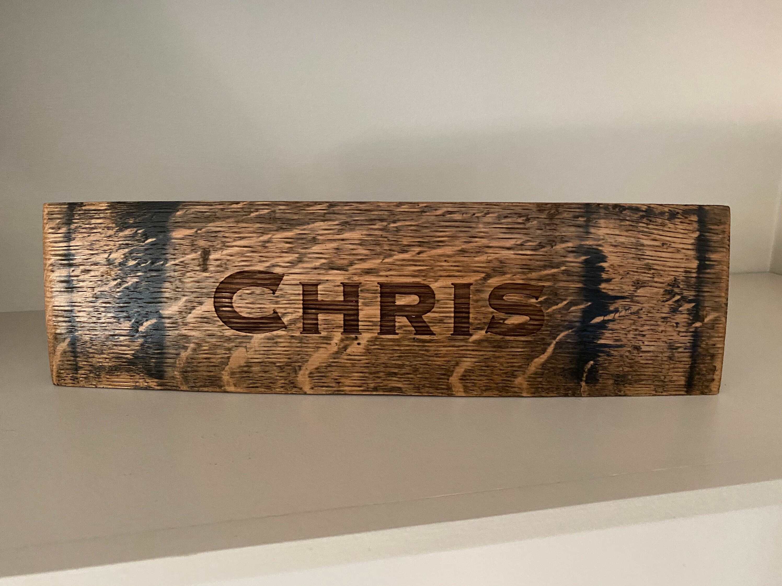 Bourbon Barrel Stave Personalized Office Desk Name Plate Laser | Etsy