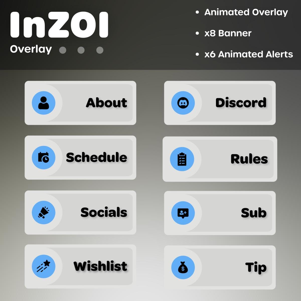 Inzoi Package | Animated Overlays , Alert and Banners + Statics ...