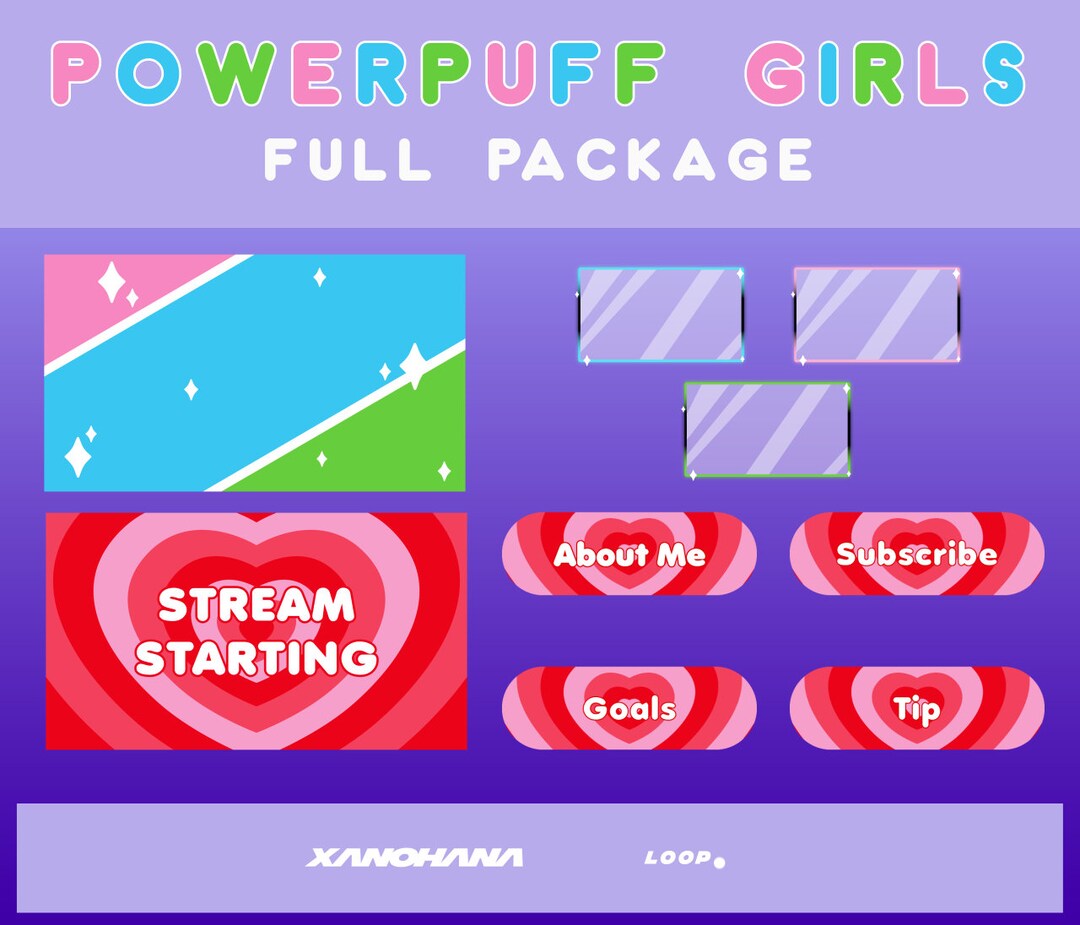 Powerpuff Girls Twitch Overlay Package | Scene, Stinger, Banner - Etsy