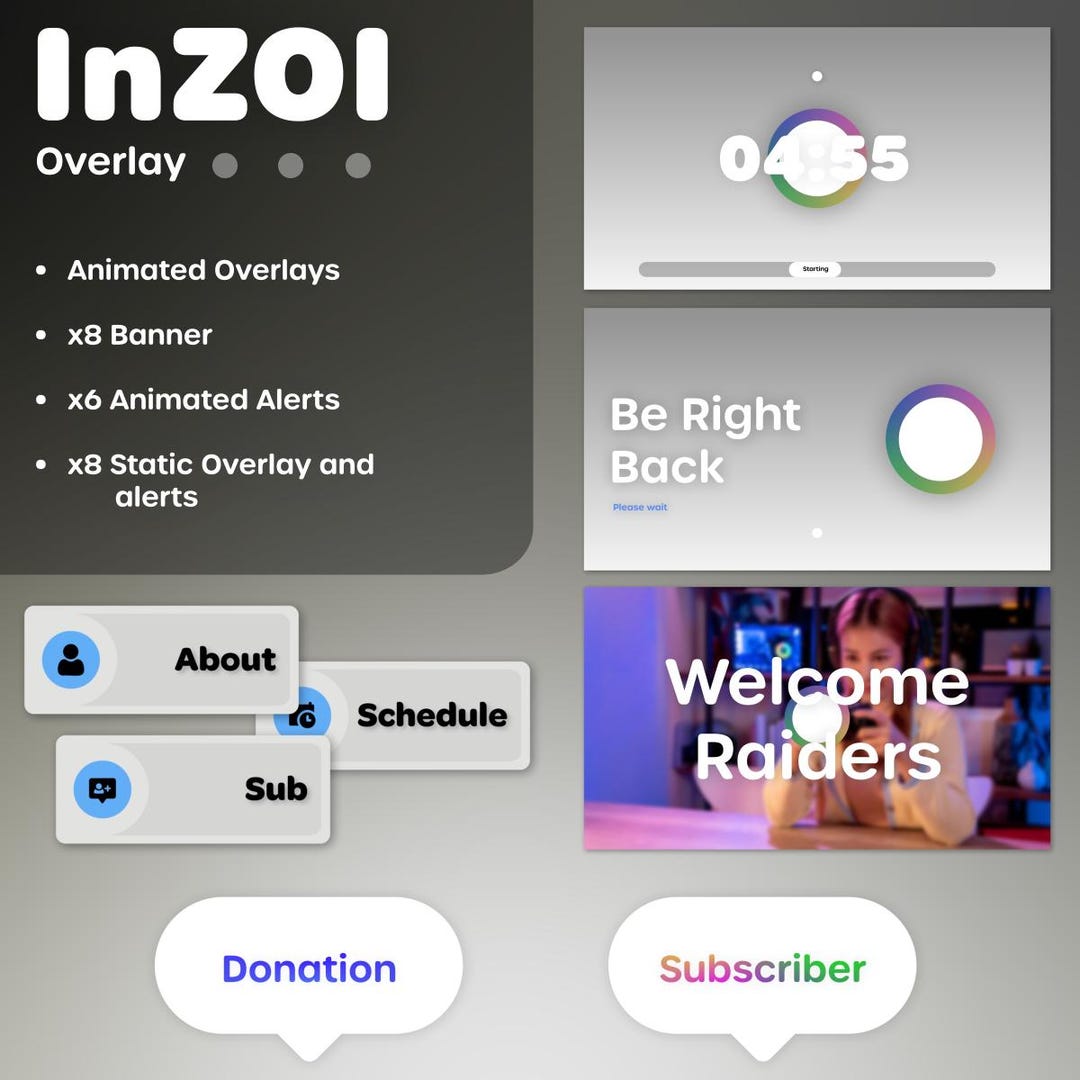Inzoi Package | Animated Overlays , Alert and Banners + Statics ...