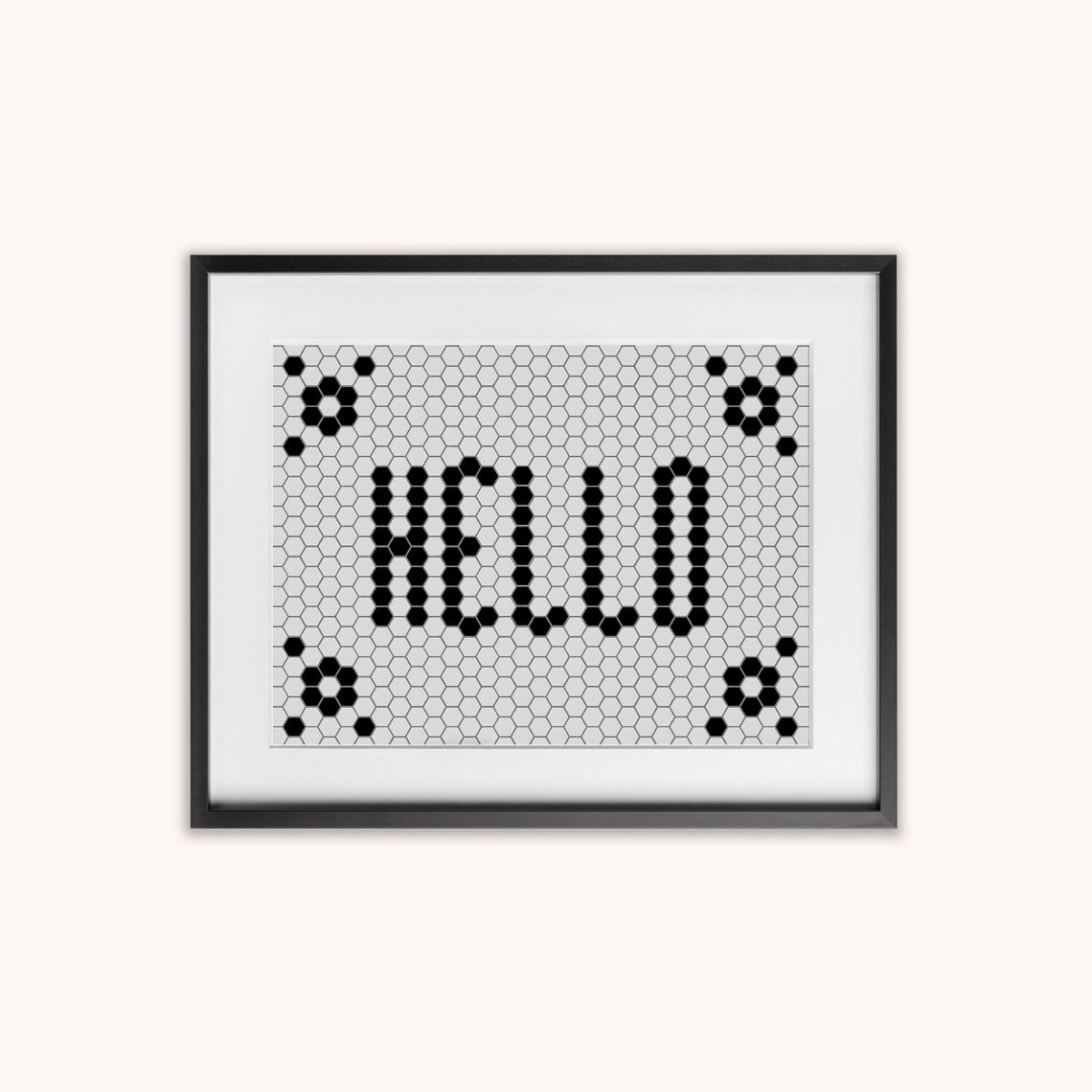 Hello Wall Art | PRINTABLE | Welcome Sign, Bistro Tile, Typography ...