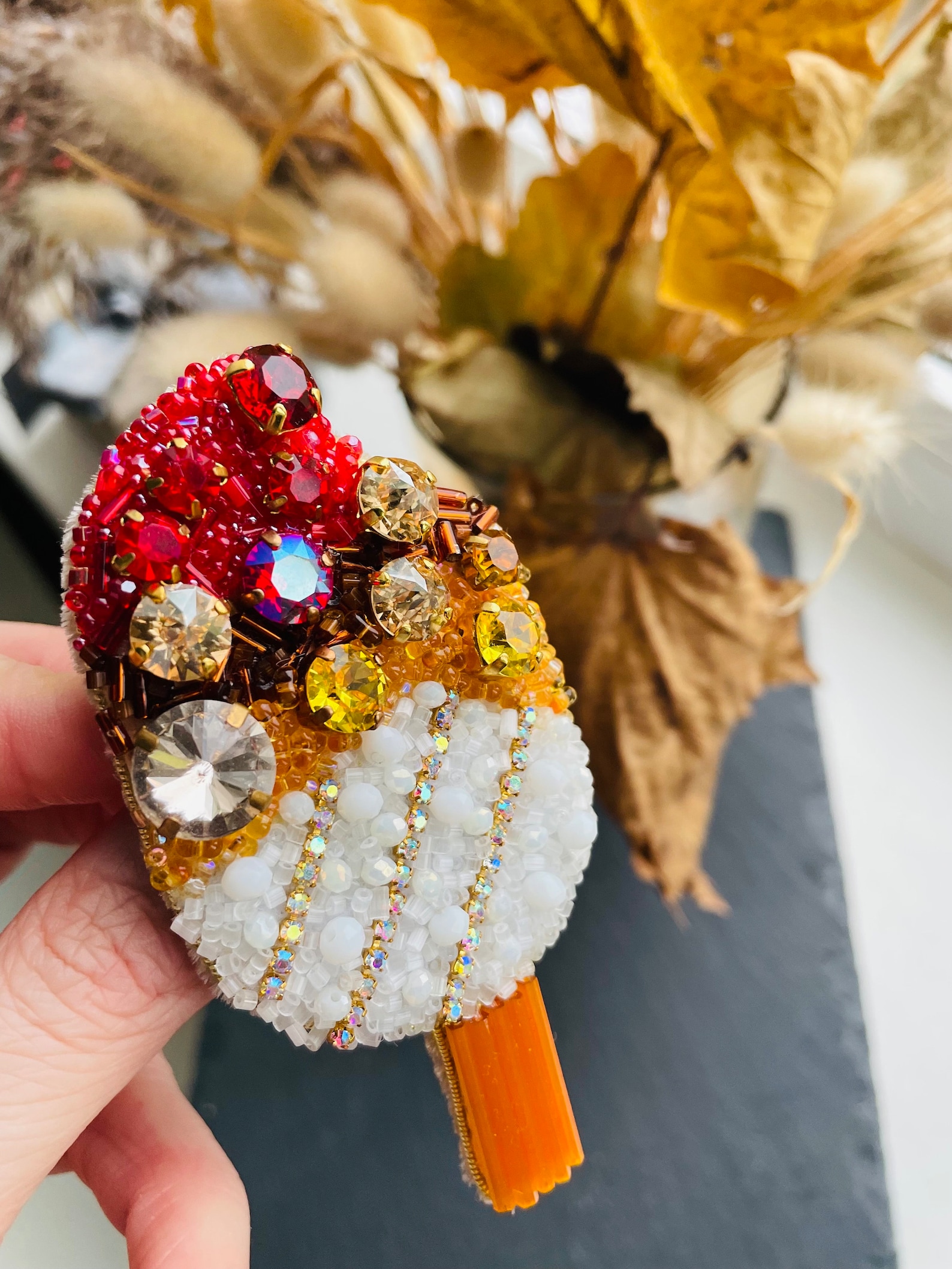 Ice Cream Beaded Brooch Pin Collar Handmade Beaded Brooch - Etsy