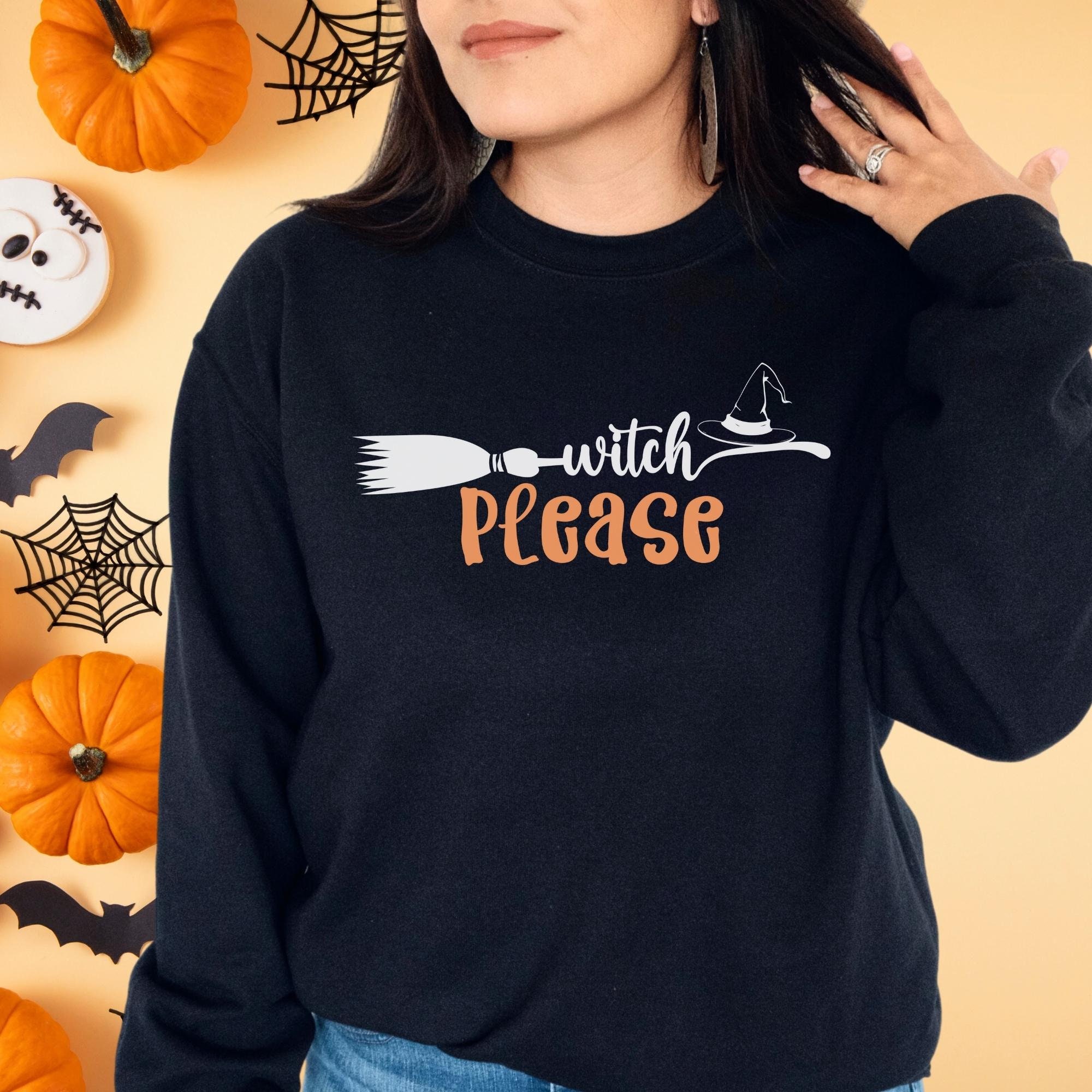 Witch Sweater Halloween Sweater Witch Please Sweatshirt Spooky - Etsy