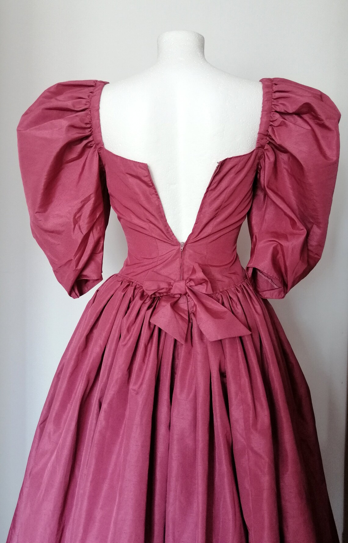 Vintage 90s Dirty Pink Gown, Dark Pink, Purple Pink, Fit Flare, Ball ...