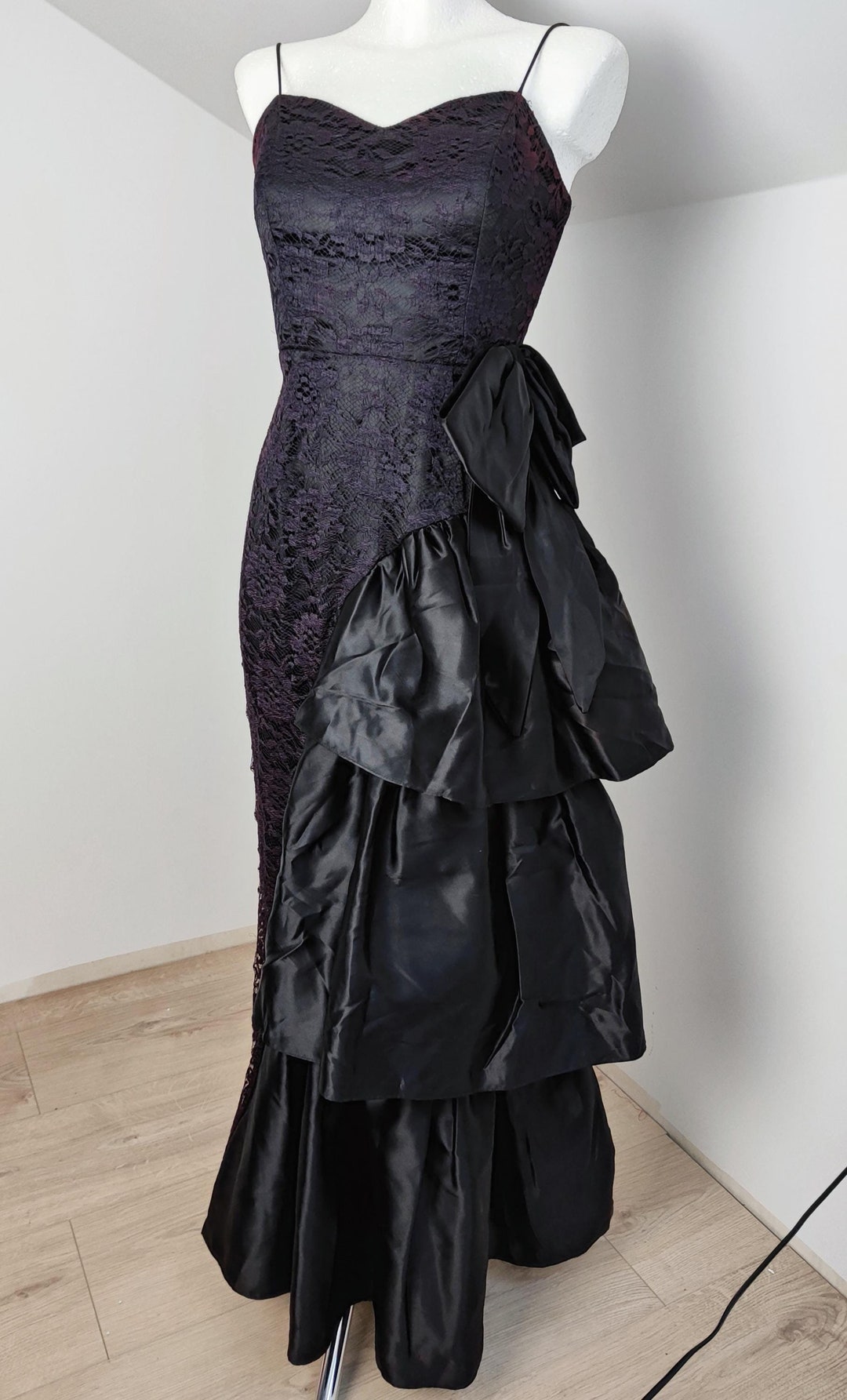 Vintage Black Purple Goth, 90s Dress, Yk2, Elegant , Frill, Prom Gown ...