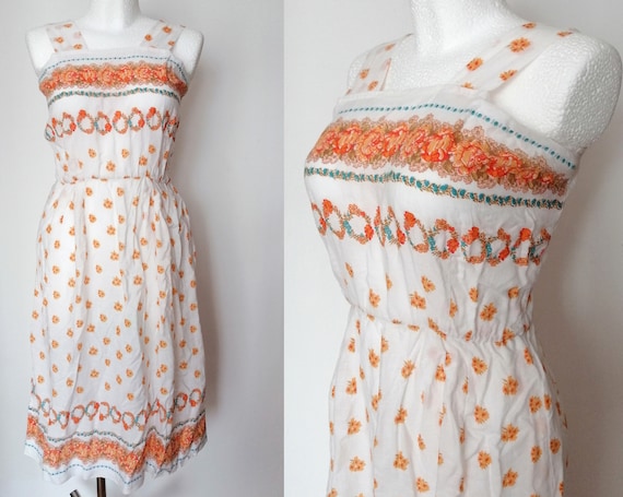 Vintage summer dress handmade from 70s 80s, romantic … - Gem