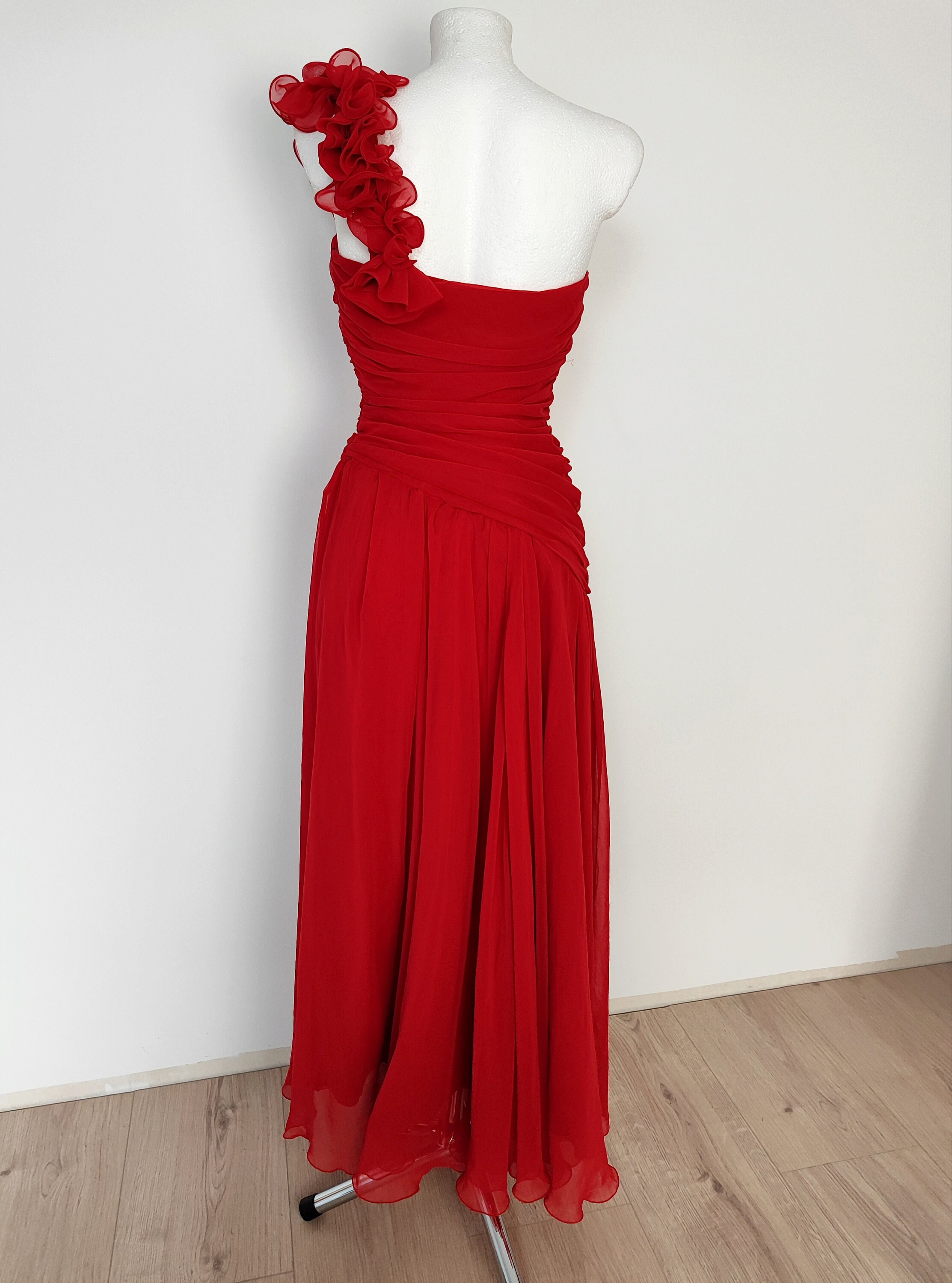 Vintage Red 80s Dress Formal Prom Dress Elegant Party - Etsy