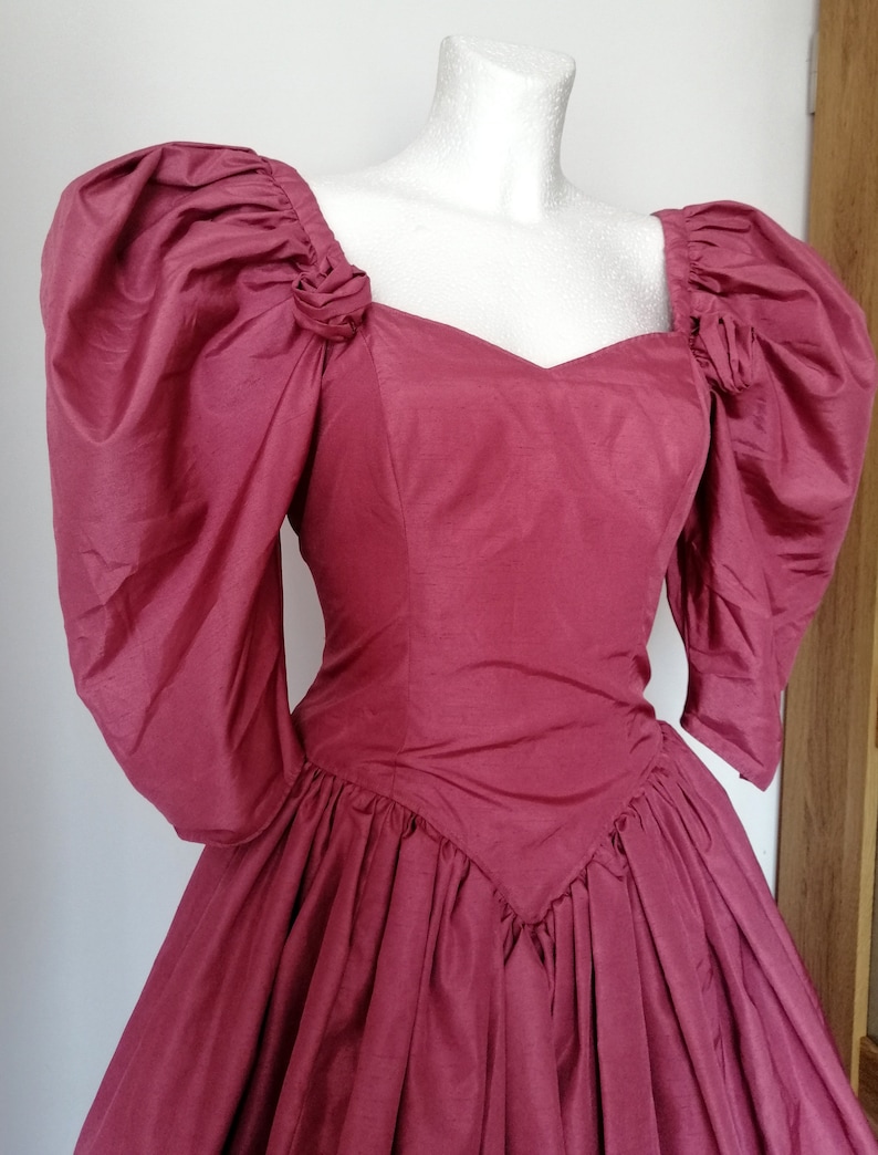 Vintage 90s Dirty Pink Gown, Dark Pink, Purple Pink, Fit Flare, Ball ...