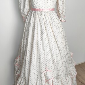 Vintage Long Prairie, Princess Gown 80s, Pink White, Ball Gown ...