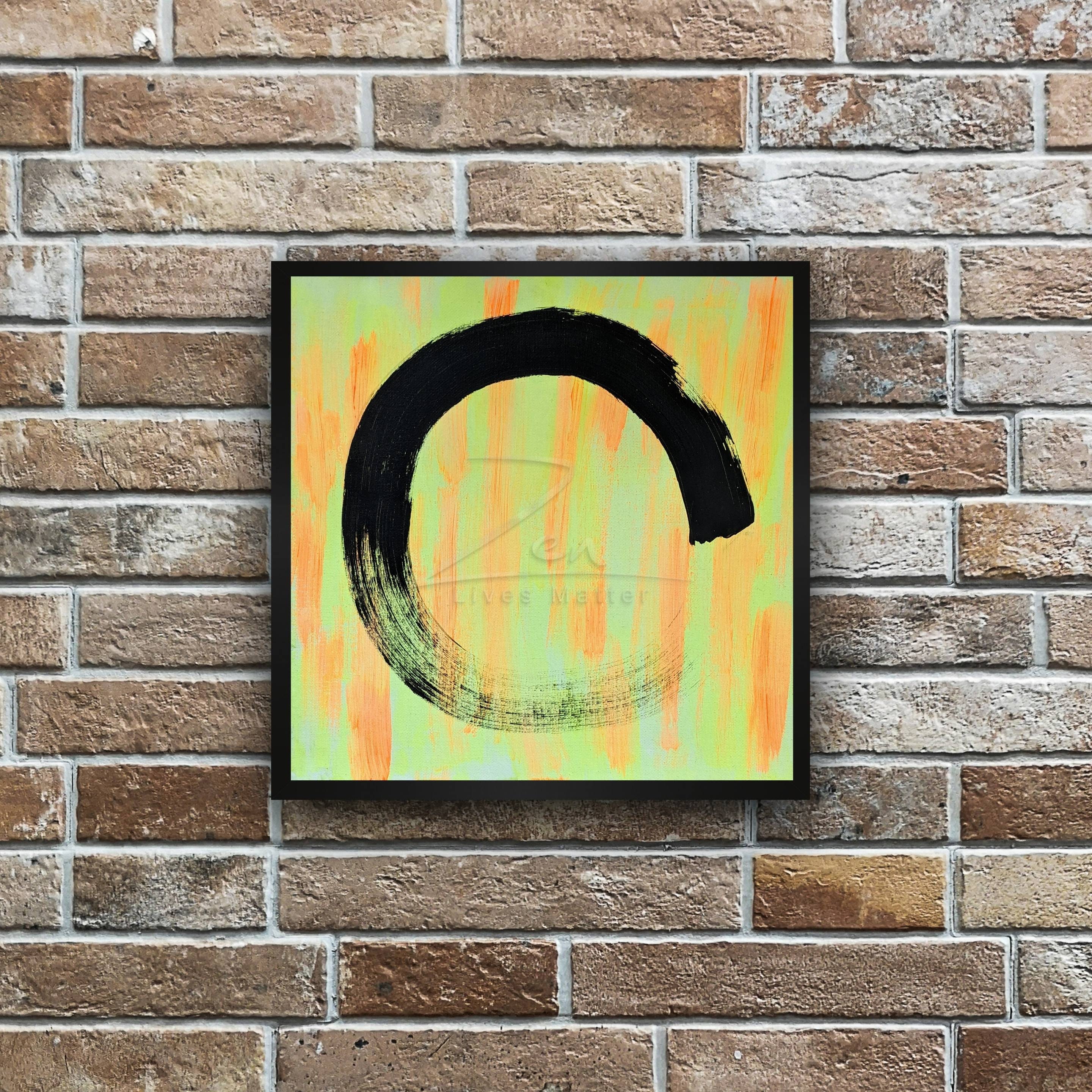 Neón Amarillo Naranja Enso Descarga Digital Imprimible Símbolo Budista ...