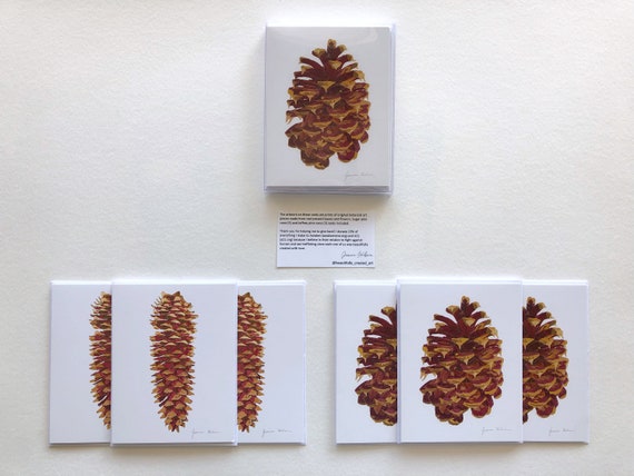 Pine Cone Greeting Card Package Pine Cone Greeting Cards - Etsy